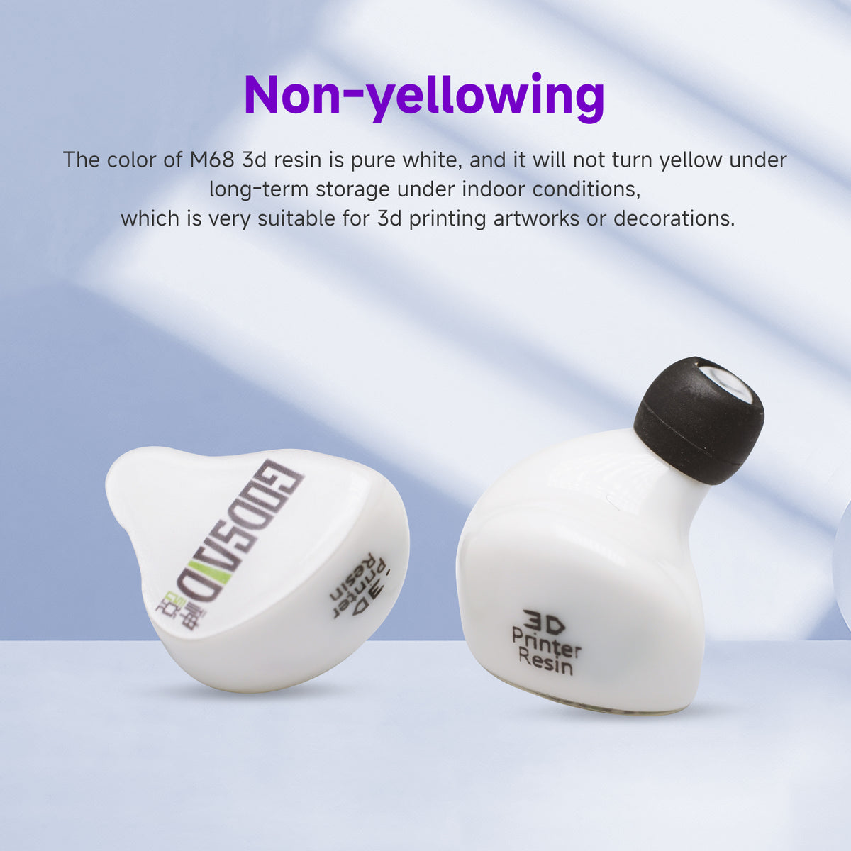 M68 White Tough ABS Like Non-yellowing 3D Printer Resin (1kg) – RESIONE